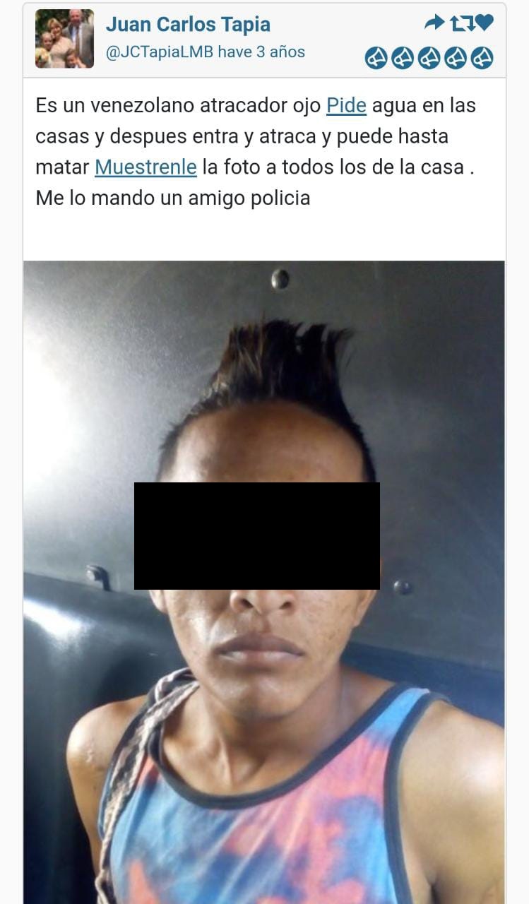 Alerta sobre supuesto atracador venezolano que ingresa a domicilios ...