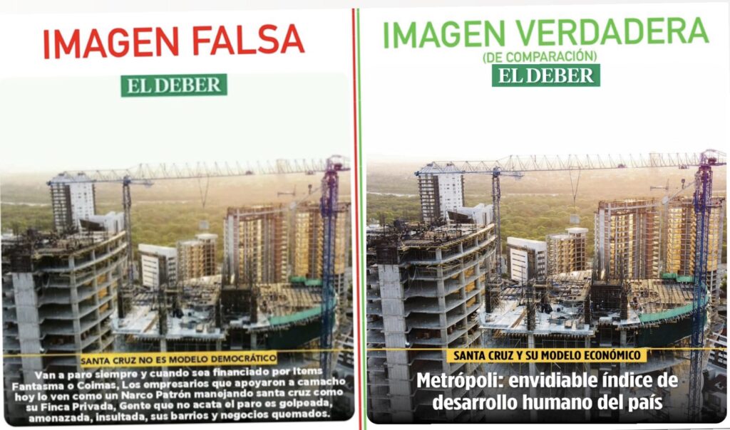 Imagen de El Deber sobre modelo económico fue manipulada – Bolivia Verifica